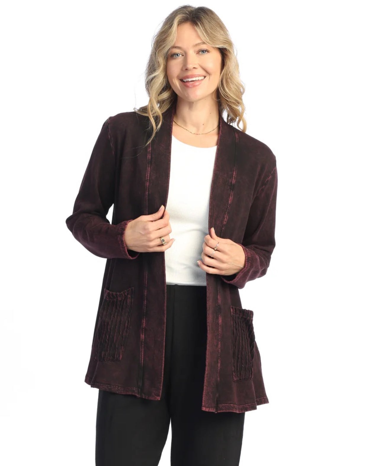 Jess & Jane Turning The Corner Cardi-Wine – The Shoppe at Coldwater